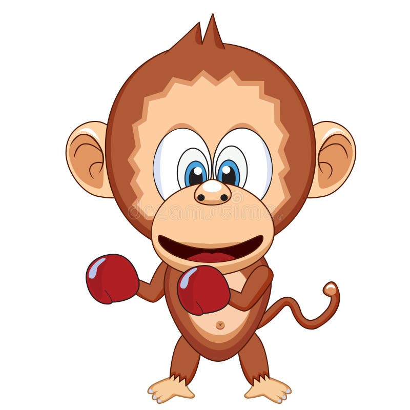 Cute Boxer Monkey Cartoon stock vector. Illustration of monkey - 58954578