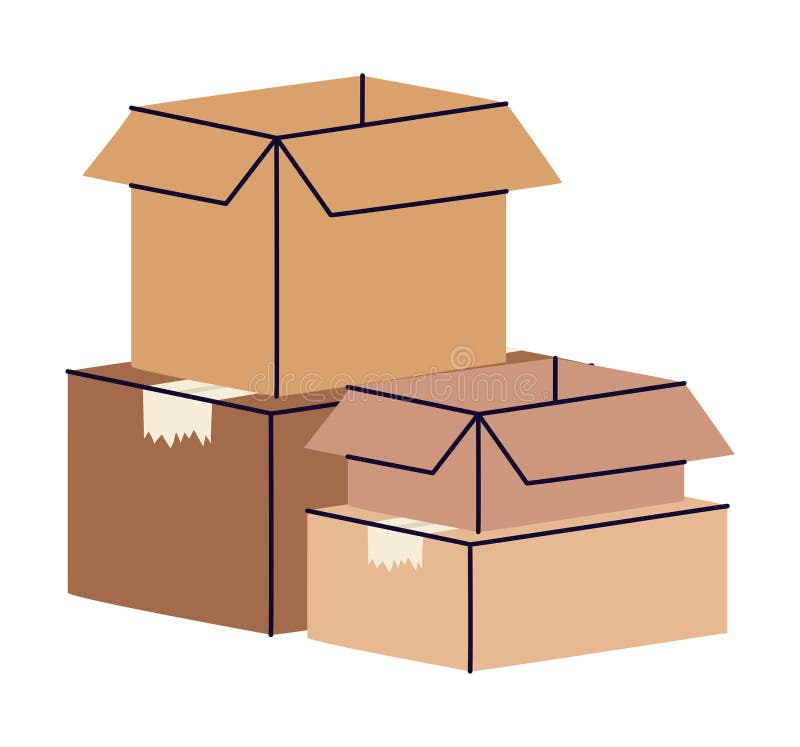 Cute boxes stack stock vector. Illustration of boxes - 232603157
