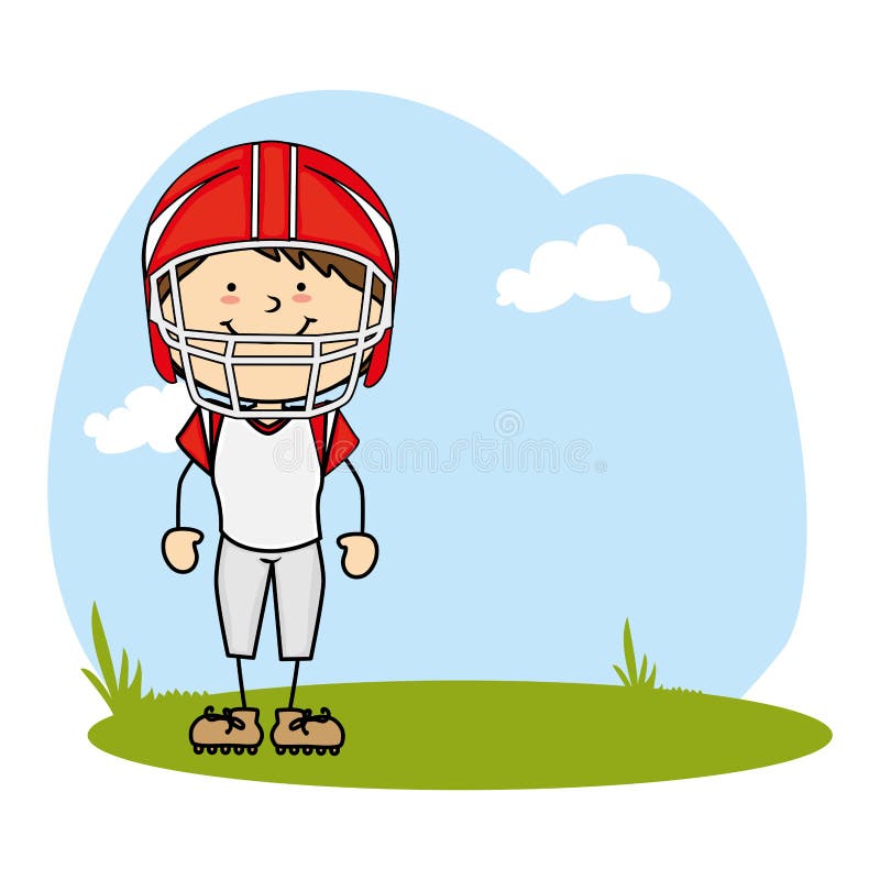 Cute Boy Avatar Character Football Player Stock Vector - Illustration ...