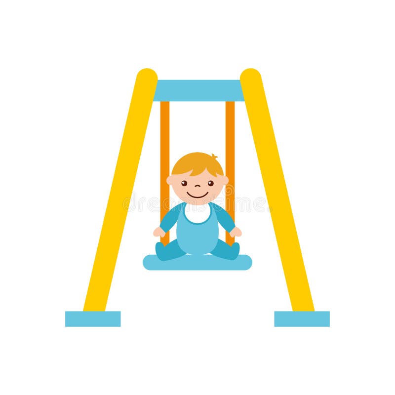 Cute Boy Baby on Swing Avatar Character Stock Vector - Illustration of ...