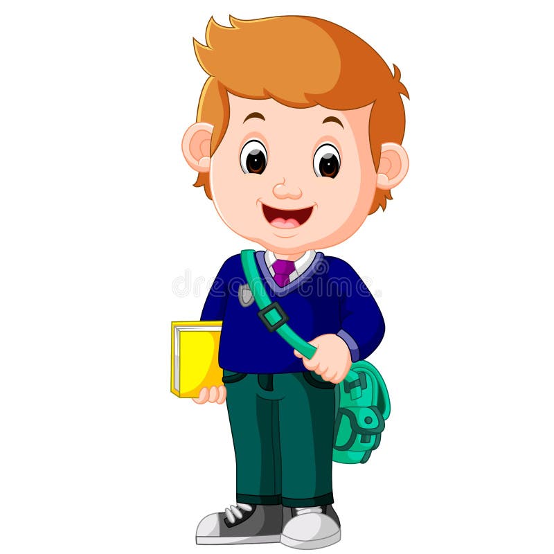 Cute Boy with Backpack Cartoon Stock Vector - Illustration of cartoon ...
