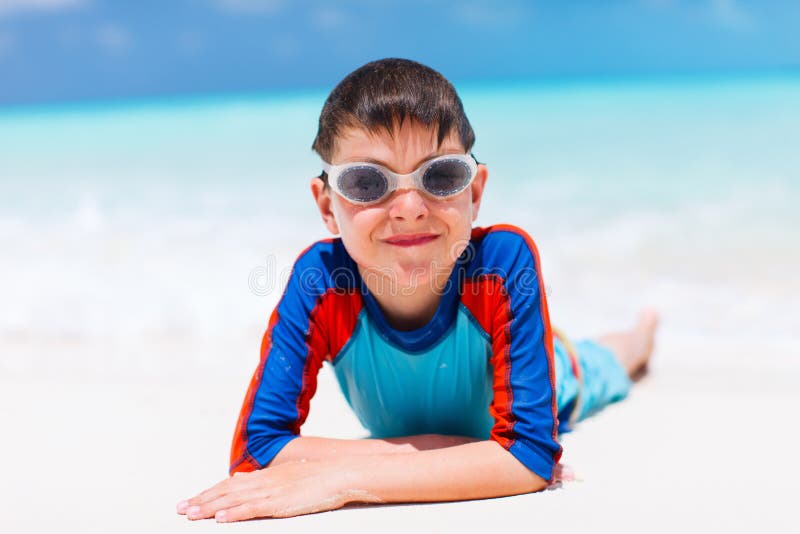 Cute boy at beach stock image. Image of nature, child - 44289405