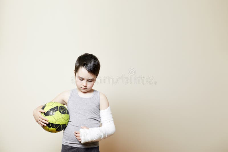 Cute boy with broken arm stock photo. Image of medicine - 70908634