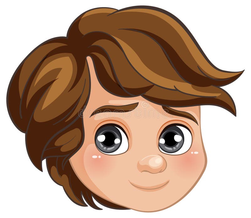 Cute boy with brown hair stock vector. Illustration of vector - 326570791