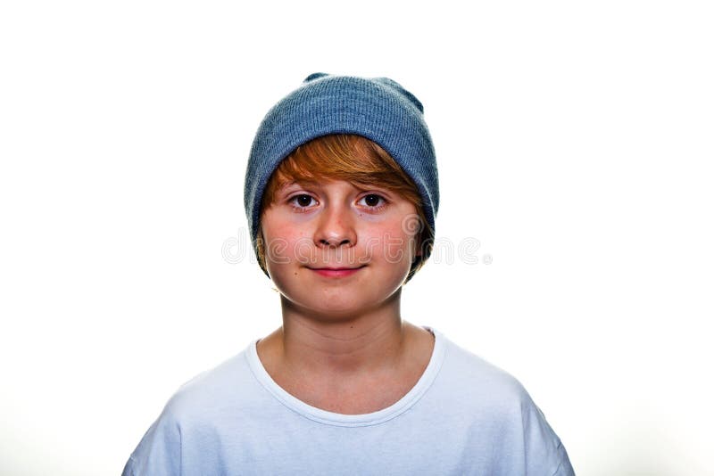 Cute boy with cap stock image. Image of european, portrait - 17857227