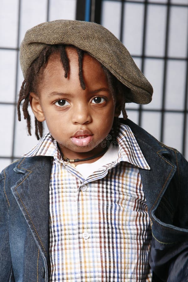 Cute boy in a cap stock image. Image of ethnic, fashion - 400263