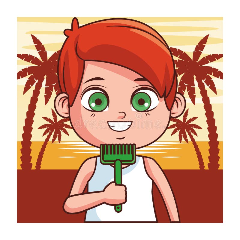 Cute boy cartoon stock vector. Illustration of little - 135434451