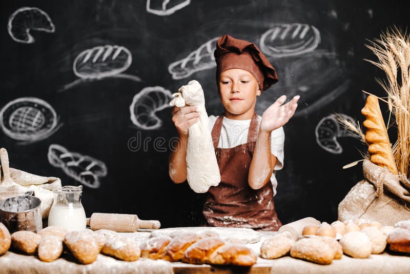 Cute Boy with Chef Hat Cooking Stock Image - Image of happy, cook ...