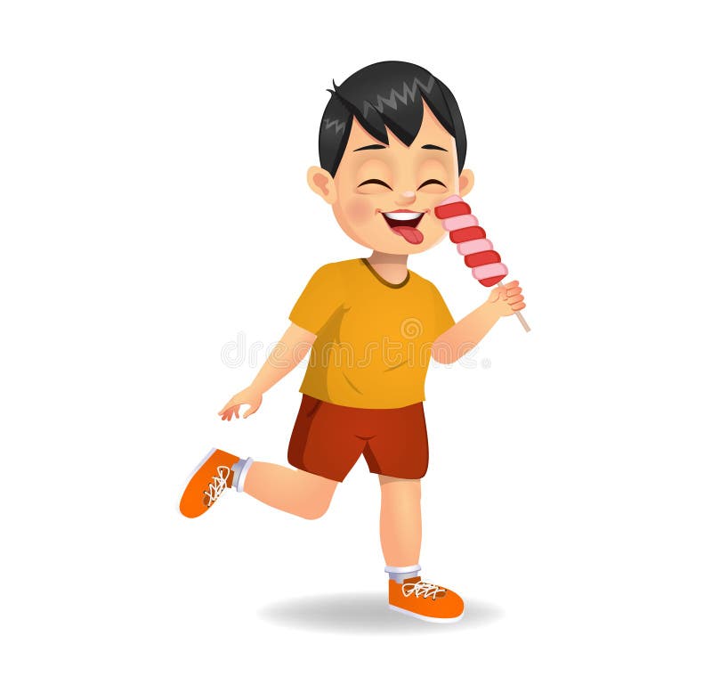 Boy Eating Lollipop Candy Stock Illustrations – 136 Boy Eating Lollipop ...