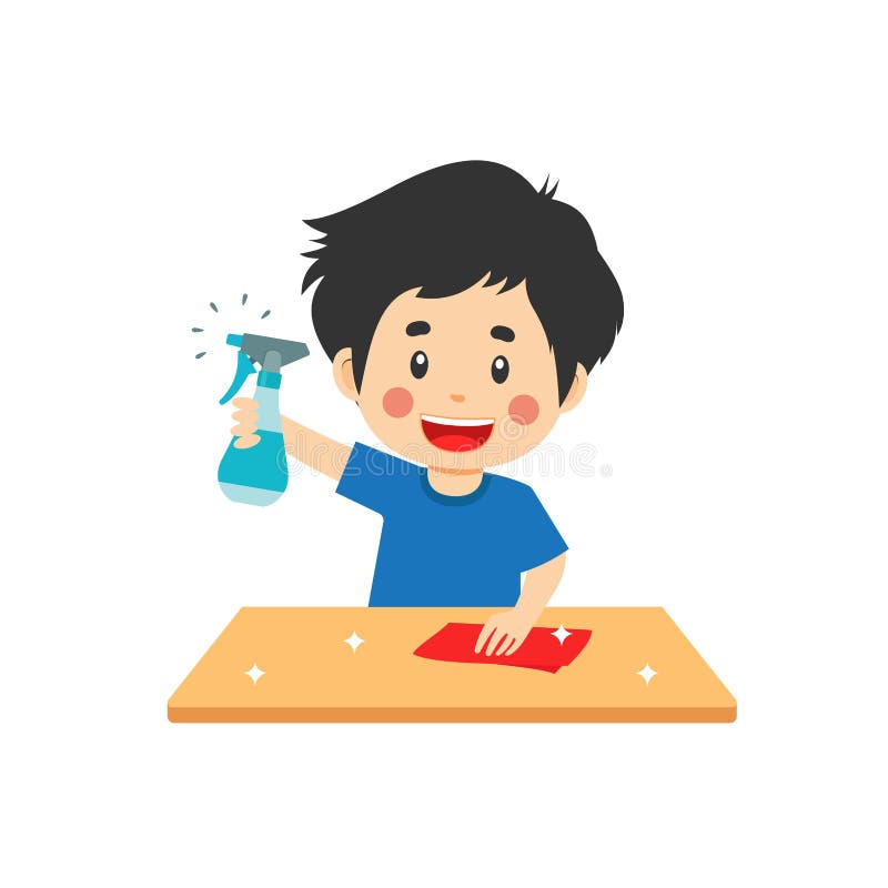 Boy Cleaning Table Stock Illustrations – 164 Boy Cleaning Table Stock ...