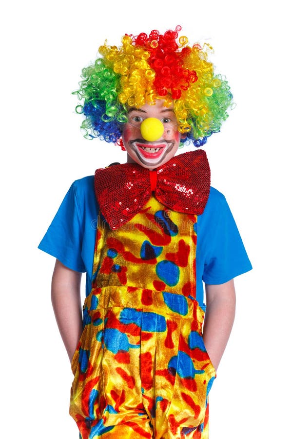 Cute boy clown stock photo. Image of childhood, colorful - 56663562