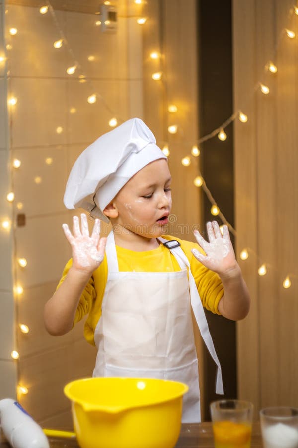 Cute Boy Cooking in Kitchen at Home Stock Photo - Image of culinary ...