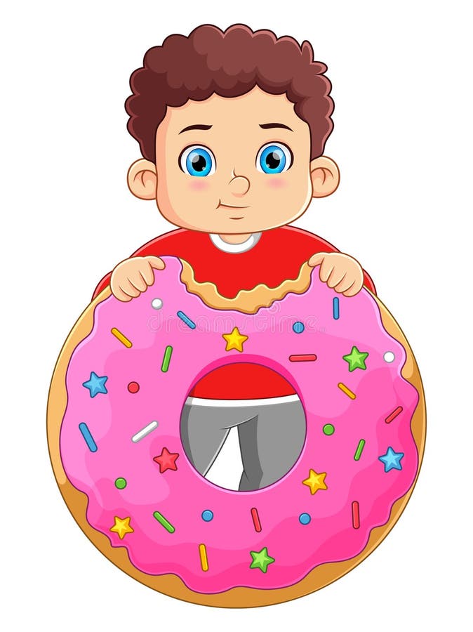Kids Eating Donut Stock Illustrations – 255 Kids Eating Donut Stock ...