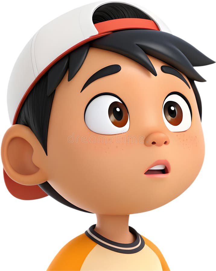 Cute Boy Emoji with Exaggerated Emotional Expression Icon. Stock Image ...