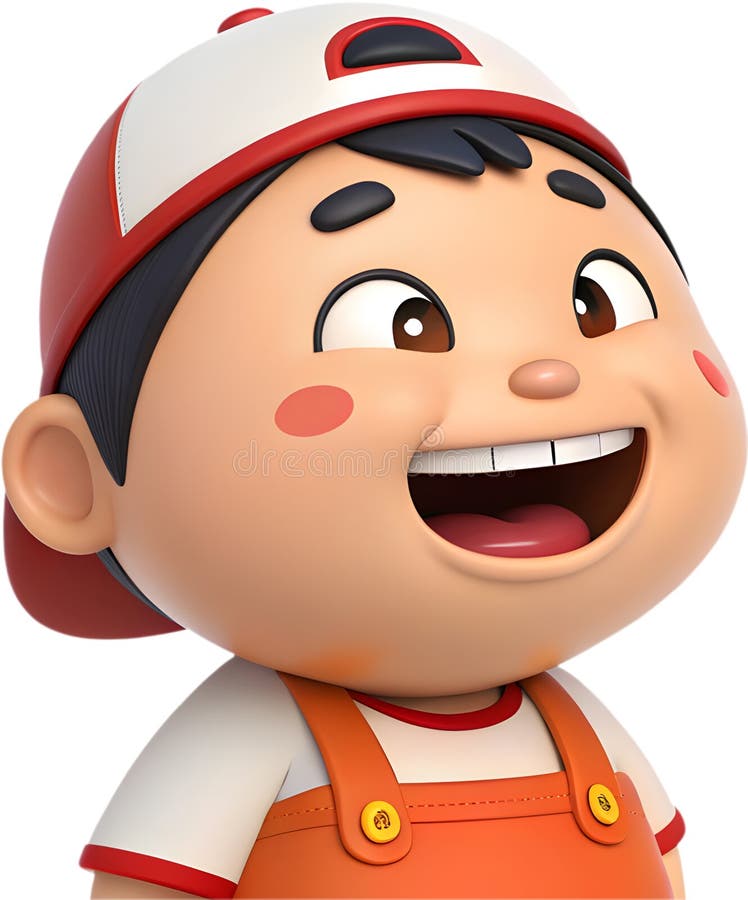 Cute Boy Emoji with Exaggerated Emotional Expression Icon. Stock Photo ...