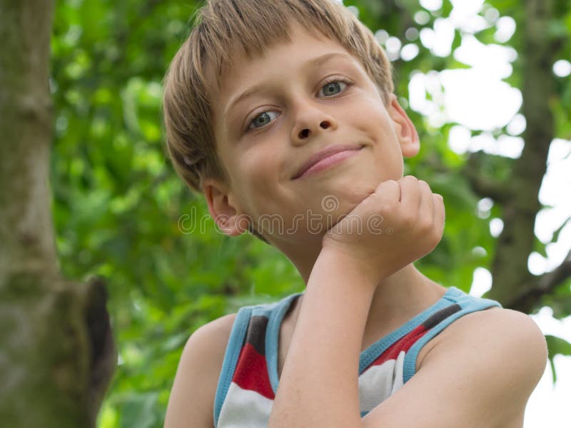Cute boy stock photo. Image of green, positive, sunny - 73579542