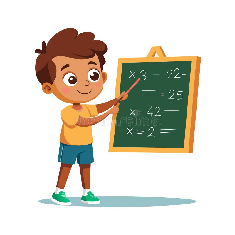 School Boy Exercise Math Board Stock Illustrations – 33 School Boy ...