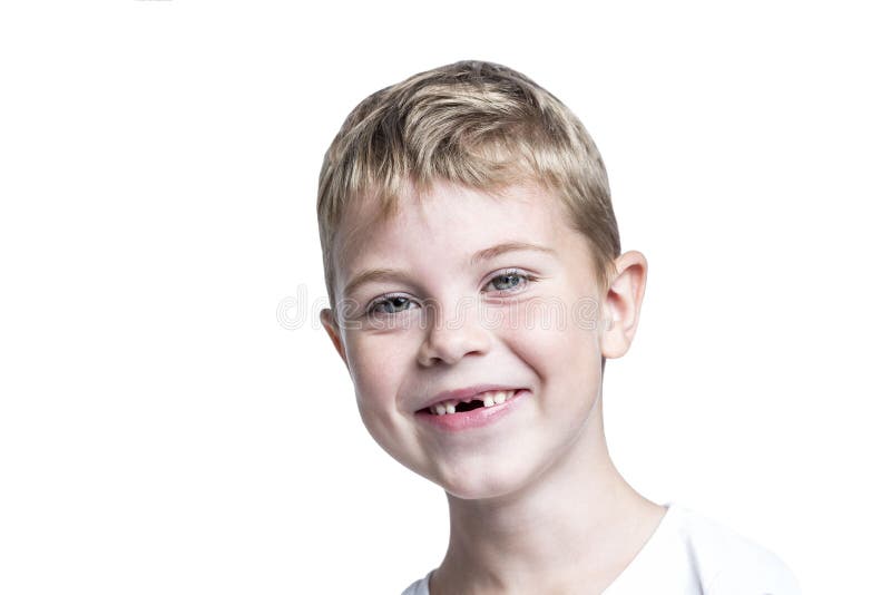 Cute Boy Front Teeth Laughs Changing Hygiene Close Up Stock Photos ...