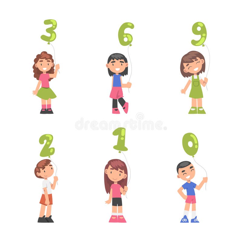 Girl Holding Number Three Stock Illustrations – 63 Girl Holding Number ...