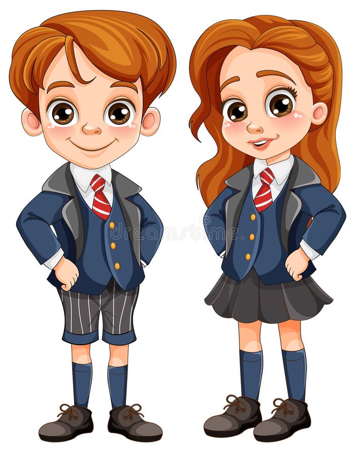 Girl in Student Uniform Cartoon Stock Vector - Illustration of cute ...