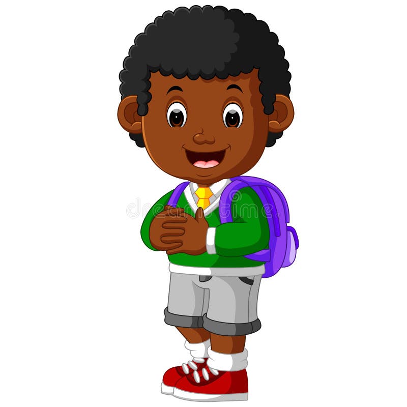 Boy Going To School Cartoon