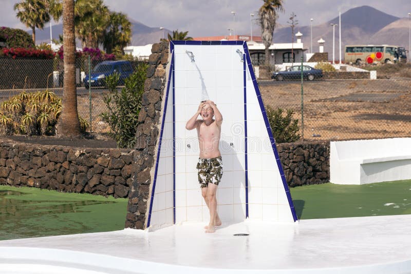 Cute Boy Has Fun Unter the Pool Stock Photo - Image of person, beauty ...