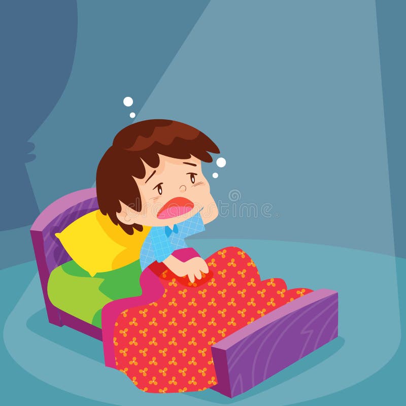 Cute boy have Sleepless stock vector. Illustration of kids - 73003012