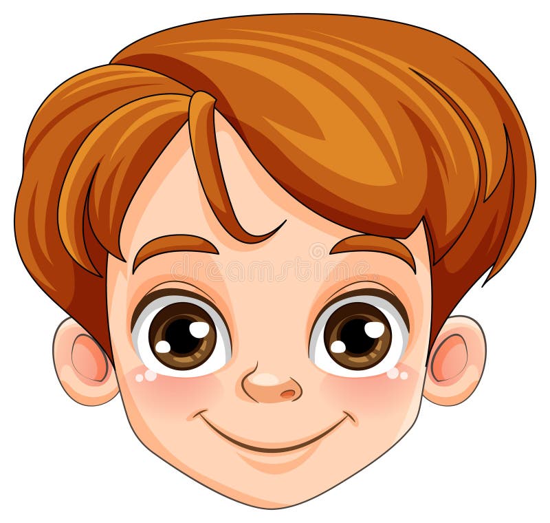 Cute Boy Head Cartoon Character Stock Vector - Illustration of young ...