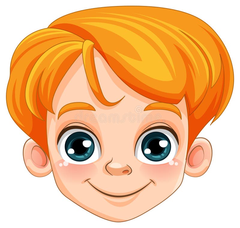 Cute Boy Head Cartoon Character Stock Vector - Illustration of young ...