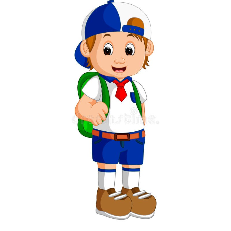 Cute Boy on His Way To School Stock Vector - Illustration of play ...