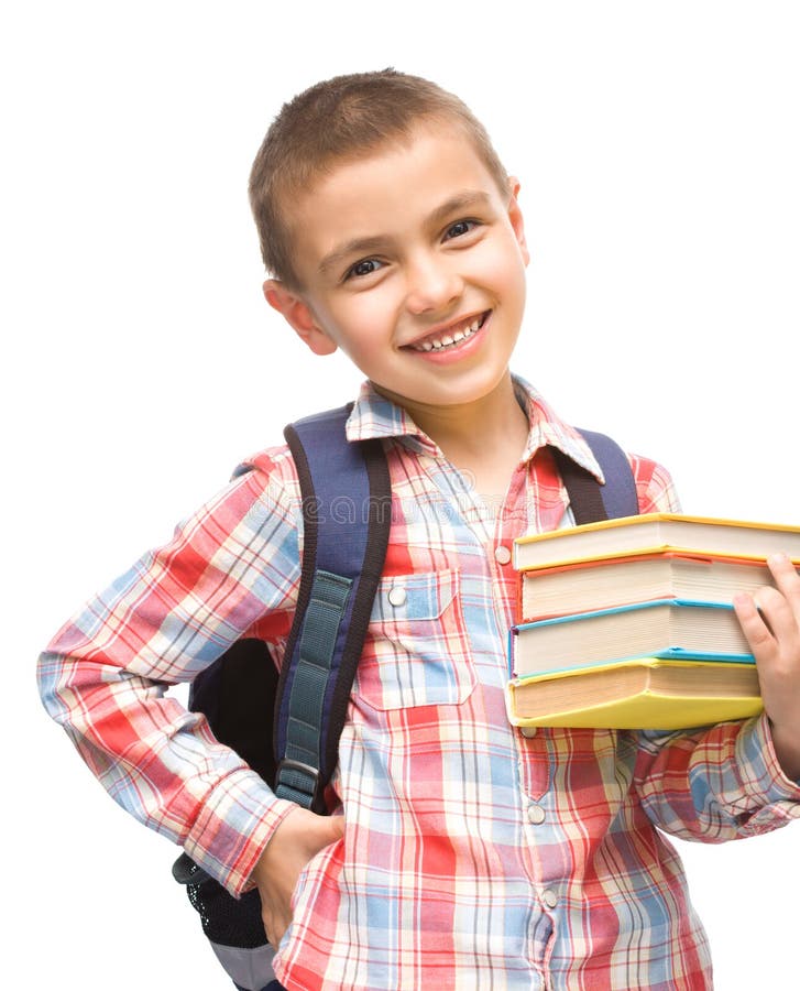 Cute boy is holding book stock photo. Image of attractive - 40691414