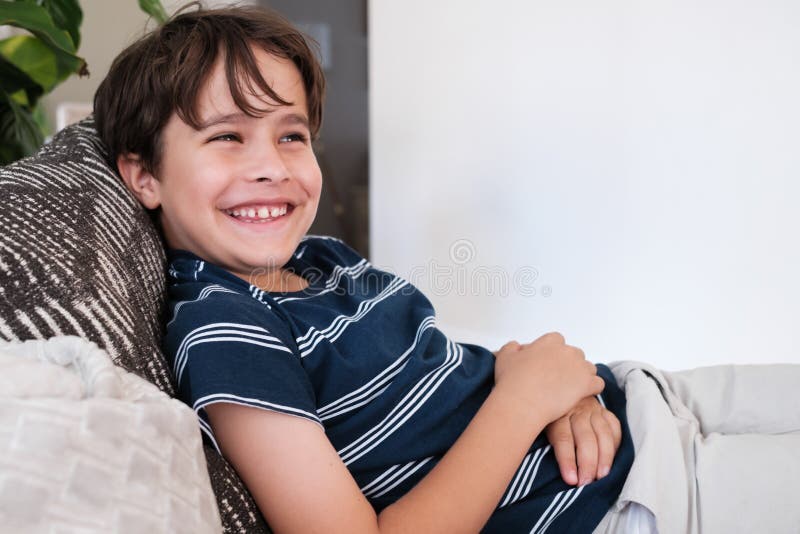 Cute boy at home stock photo. Image of lifestyle, brown - 246332608