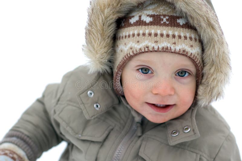 Winter baby boy stock photo. Image of expression, childhood - 7465964