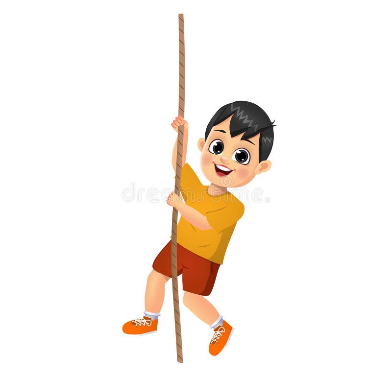 Boy Climbing Rope Stock Illustrations – 514 Boy Climbing Rope Stock ...