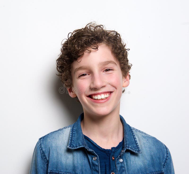 Cute Guy Laughing with Hand Covering Mouth Stock Photo - Image of ...