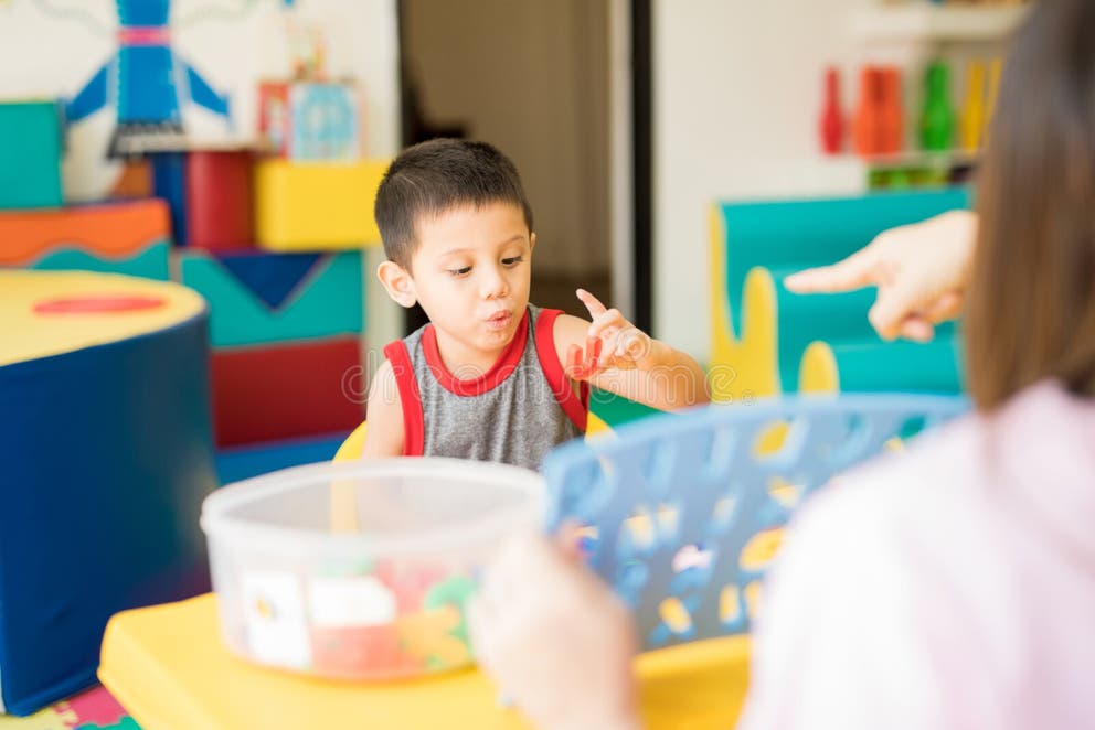 Cute Boy Learning the Alphabet Stock Photo - Image of letters, rehab ...