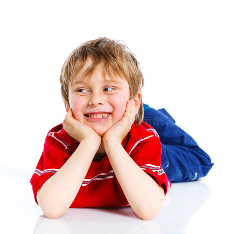Cute boy lying on floor stock photo. Image of beautiful - 25212992