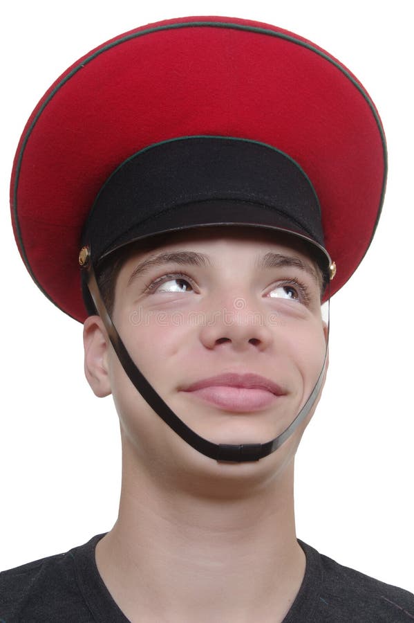 Cute Boy in the Military Cap Stock Image - Image of obverse, person ...