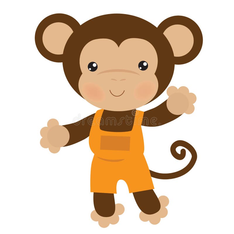 Cute Boy Monkey Vector Illustration Stock Vector - Illustration of ...
