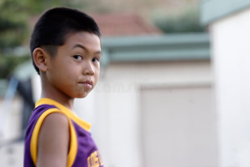 Cute boy outside smirking stock image. Image of cute, outside - 208965