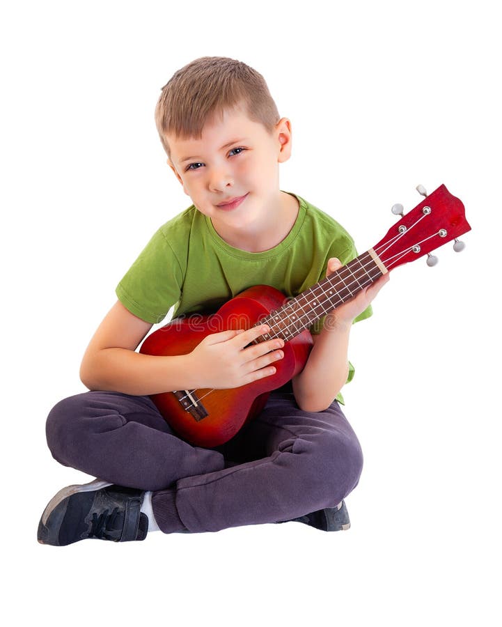 Cute Boy Playing the Ukulele Guitar Stock Image - Image of handsome ...