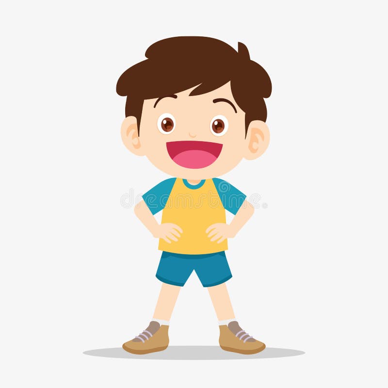 Little Boy Confident Happy Kid Stock Illustrations – 374 Little Boy ...