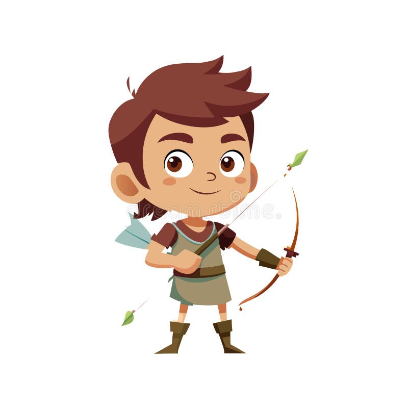 Boy Practicing Archery Skills Stock Illustrations – 2 Boy Practicing ...