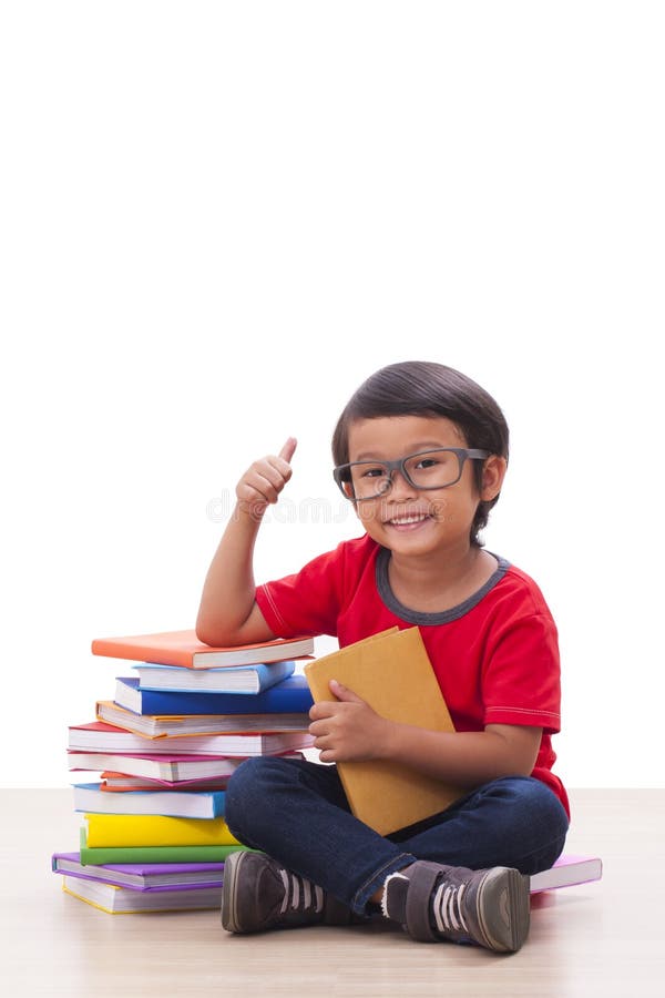 Cute boy reading a book stock photo. Image of isolated - 41463824