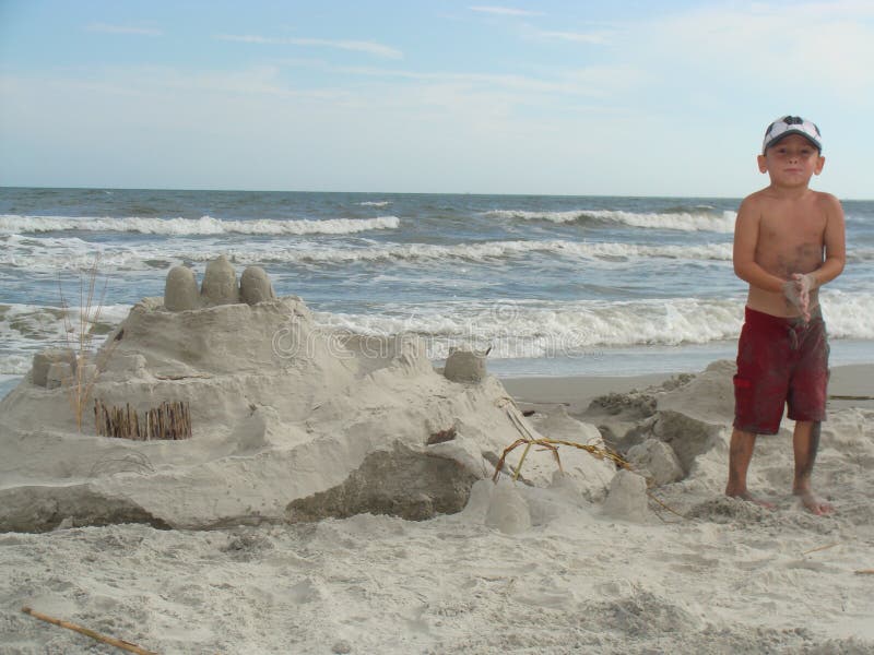 Sandcastle stock photo. Image of isolated, temporary, beach - 2462620