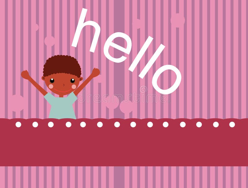 Cute boy say hello stock vector. Illustration of yellow - 11269455