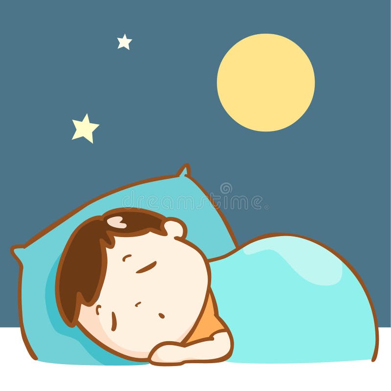 Cute Boy Sleeping Well Character Stock Vector - Illustration of full ...