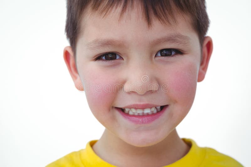 Cute Boy Smiling at the Camera Stock Image - Image of white, smiling ...
