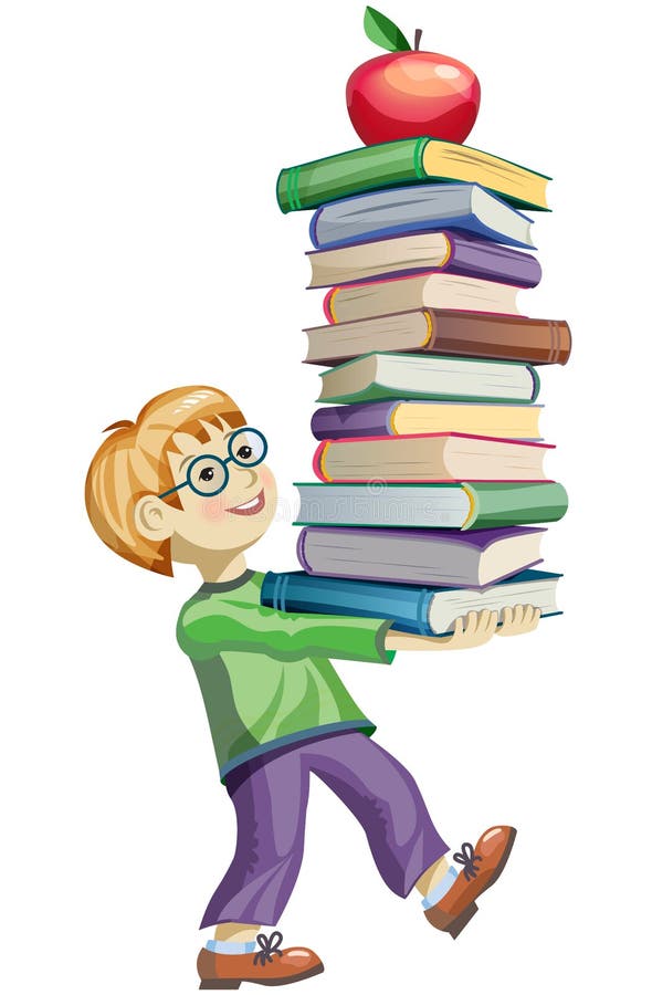 Stack Books Apple Cartoon Stock Illustrations – 1,019 Stack Books Apple ...