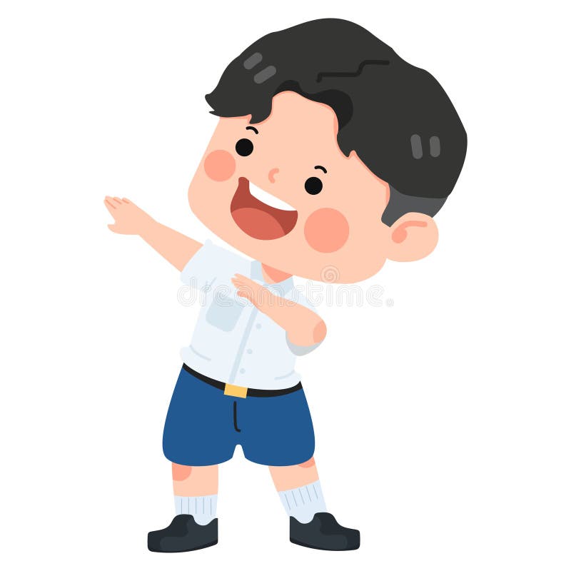Cute Boy Student Dabbing Dance Cartoon Stock Vector - Illustration of ...
